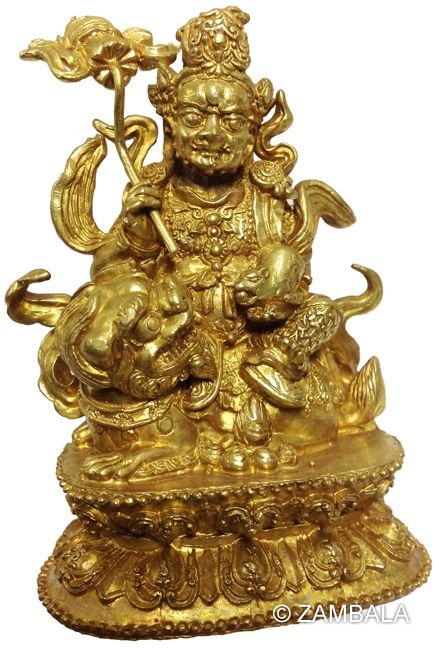 Lion Zambala or Kubera brass statue Dharma Items/ Buddhist Artifacts