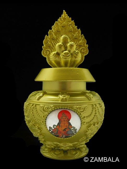 Yellow Zambala Treasure Vase (S) Dharma Items/ Buddhist Artifacts